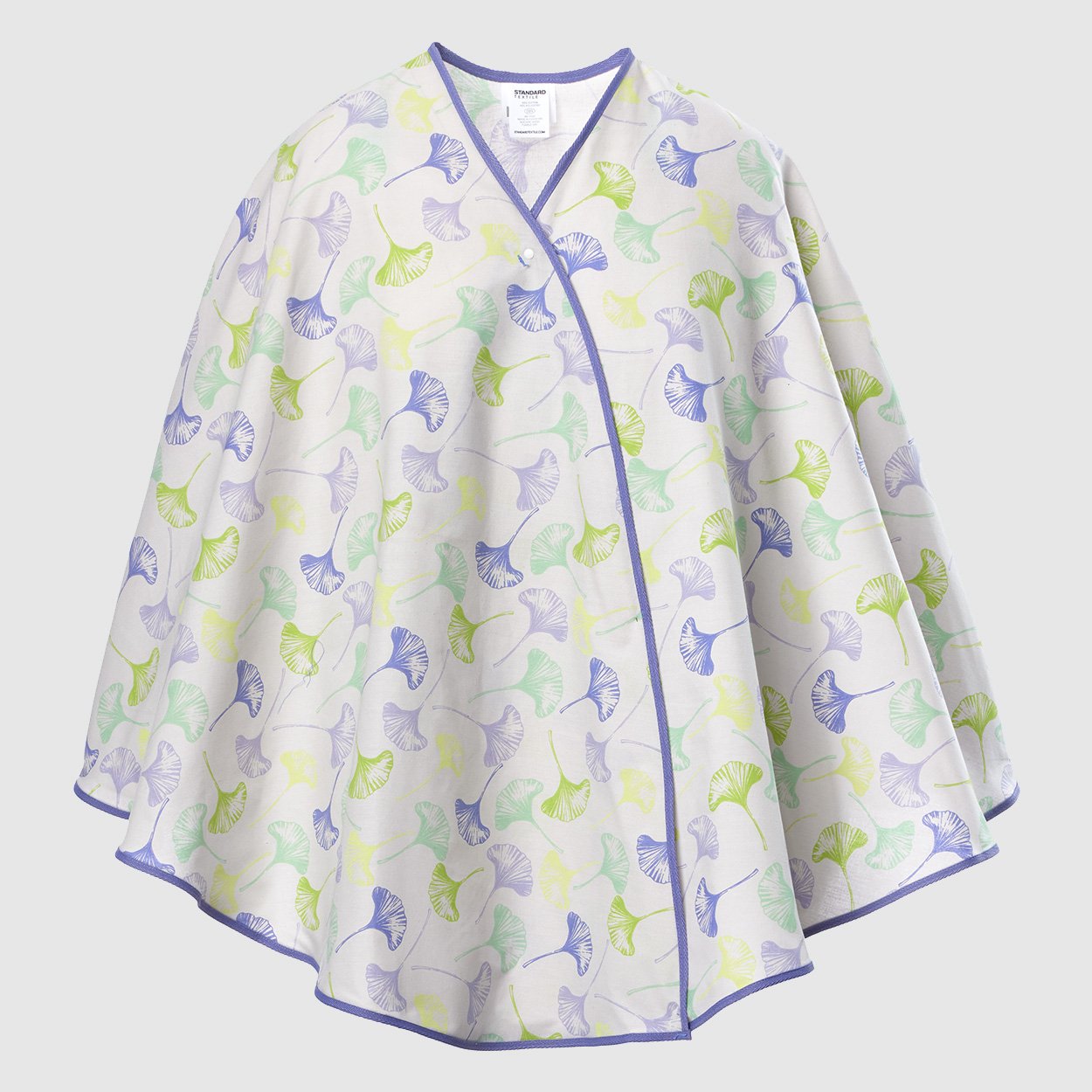 Mammography Cape Front Snap Closure Ginko Lavender One Size Fits Most