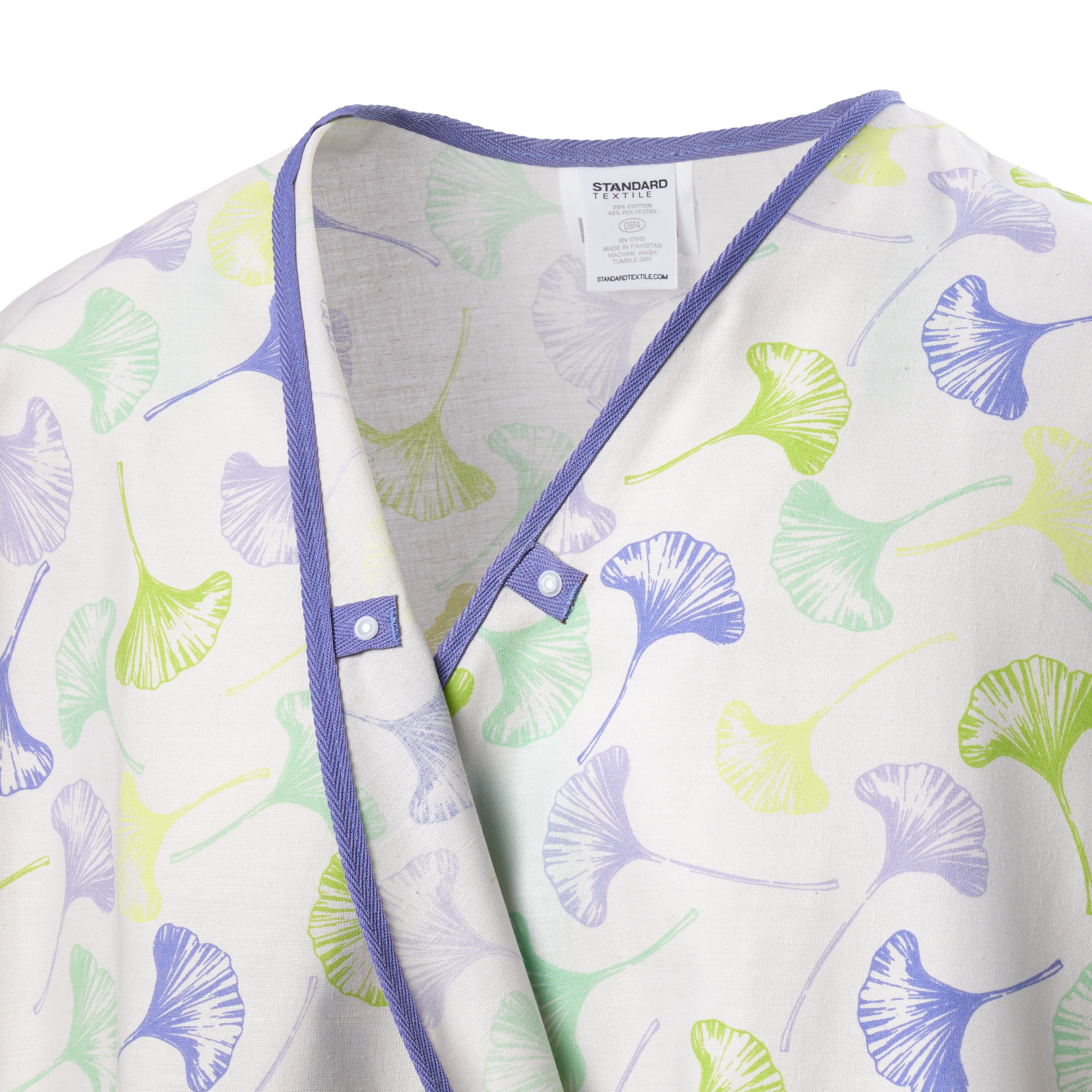 Mammography Cape Front Snap Closure Ginko Lavender One Size Fits Most